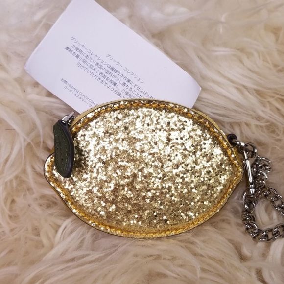 Coach | Accessories | Coach Glitter Lemon Coin Purse Nwt | Poshmark